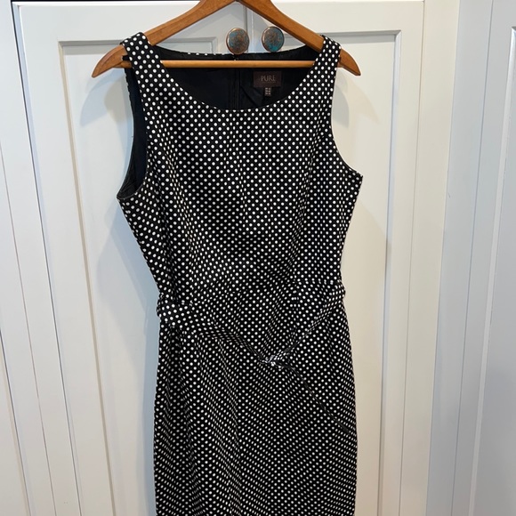 Pure Collection | Dresses | Sheath Shift Dress Black And White Polka ...